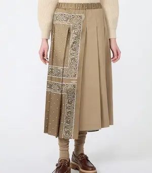 Max Mara Asymmetric Pleated Midi Skirt