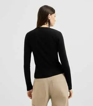 Brunello Cucinelli Monili Long-sleeve V-neck T-shirt