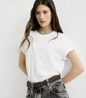 Brunello Cucinelli Monili Detail T-shirt - White
