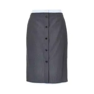 Prada Light Mohair And Chambray Layered Midi Skirt