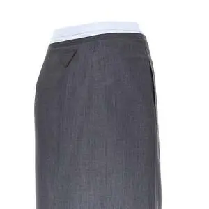 Prada Light Mohair And Chambray Layered Midi Skirt
