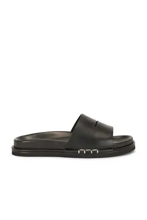 JW Anderson Leather Loafer Fussbett Slide - Black