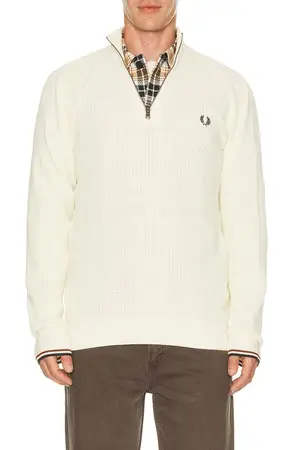 Fred Perry Waffle Stitch Half Zip Jumper