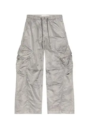 FENG CHEN WANG Sand Washed Nylon Cargo Pants - Grey