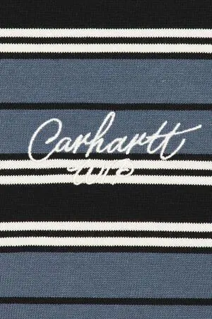 Carhartt Work In Progress Long Sleeve Devitt Rugby Shirt In Devitt Stripe &amp; Scarab