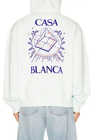 Casablanca Celestial Pyramid Flock Printed Classic Zip Up Hoodie