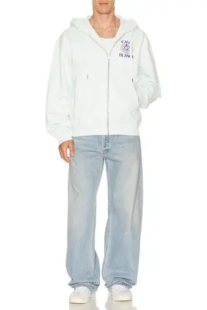 Casablanca Celestial Pyramid Zip Up Hoodie - Ice Blue