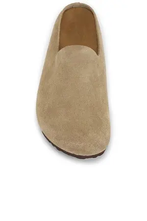 BIRKENSTOCK Amsterdam Wrapped Suede Clogs - Taupe