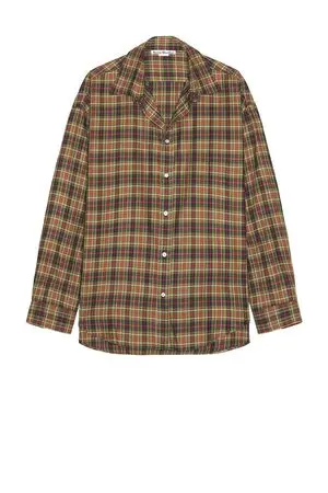 Acne Studios Setar Ls Check Flannel In Green - Green Multi