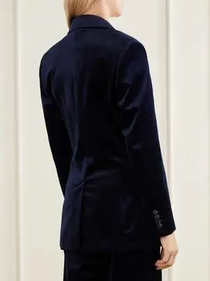 Victoria Beckham Satin-trimmed Cotton-blend Velvet Blazer