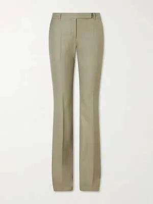 Alexander McQueen Wool Straight-leg Pants - Green