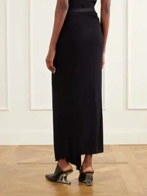 Rick Owens Anthem Draped Jersey Midi Skirt