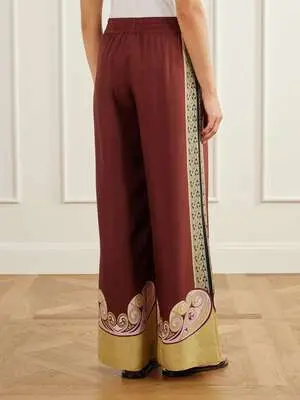 La DoubleJ Palazzo Printed Silk-twill Wide-leg Pants