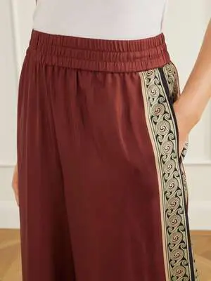La DoubleJ Palazzo Printed Silk-twill Wide-leg Pants