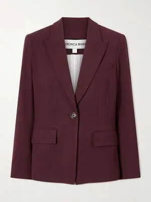 Veronica Beard Isaac Dickey Crepe Blazer - Burgundy