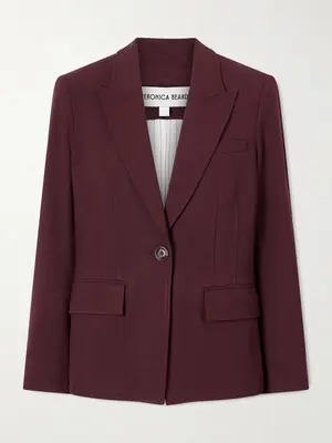 Veronica Beard Isaac Dickey Crepe Blazer - Burgundy