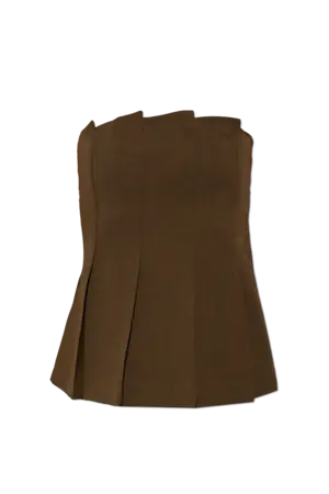 GESTUZ Gzstacy" Strapless Pleated Top - Green