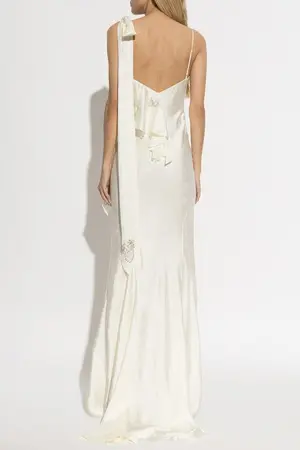 SELF-PORTRAIT Satin Maxi Dress With Embellishments