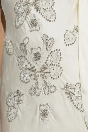 SELF-PORTRAIT Satin Maxi Dress With Embellishments