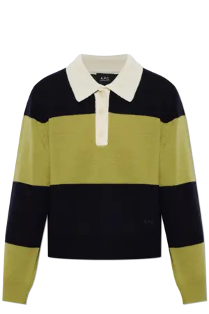 A.p.c. Louise' Wool Polo Shirt - Green
