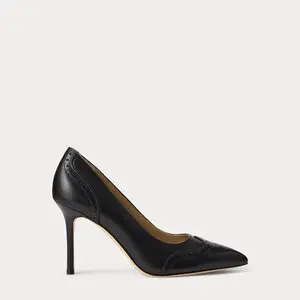 Ralph Lauren Lynden Perforated Leather Pump - Black