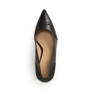 Ralph Lauren Lynden Perforated Leather Pump - Black