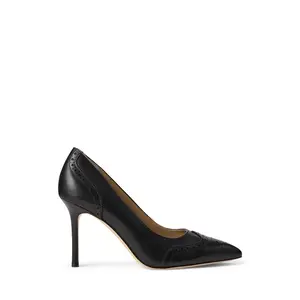 Ralph Lauren Lynden Perforated Leather Pump - Black