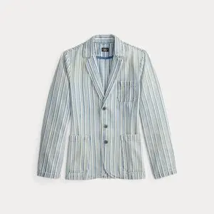 Ralph Lauren Indigo Striped Twill Blazer - Indigo/natural