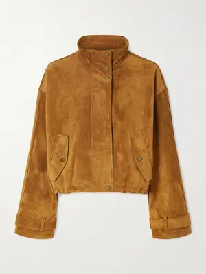 Veronica Beard VERONICA BEARD Bateman Cropped Suede Jacket Brown