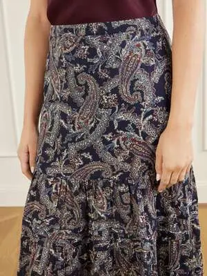 Veronica Beard Heatheralyn Gathered Paisley-print Cotton Maxi Skirt