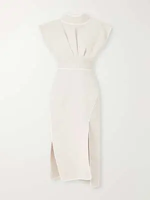 Maticevski Pageant Paneled Crepe Midi Dress - Sand
