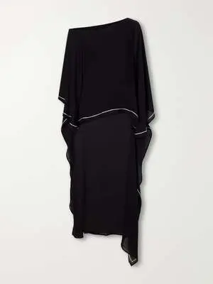 ANDRES OTALORA Permanecer Off-the-shoulder Silk-georgette Blouse