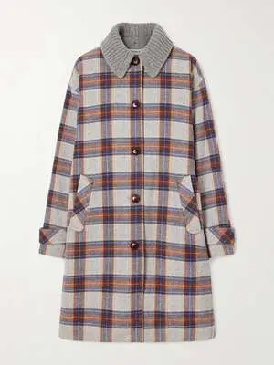 Veronica Beard Laurent Checked Wool-blend Twill Coat - Multi
