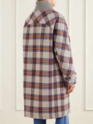 Veronica Beard Laurent Checked Wool-blend Twill Coat