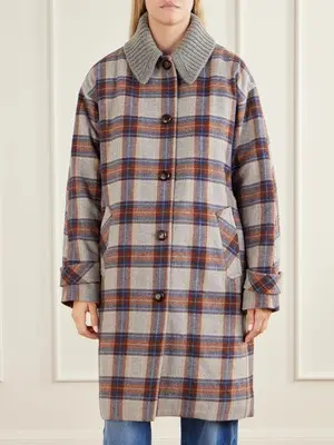 Veronica Beard Checked Wool-blend Coat