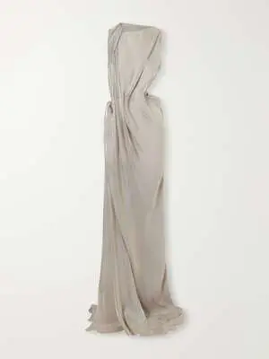 Maticevski Glow Up Draped Metallic-satin Gown