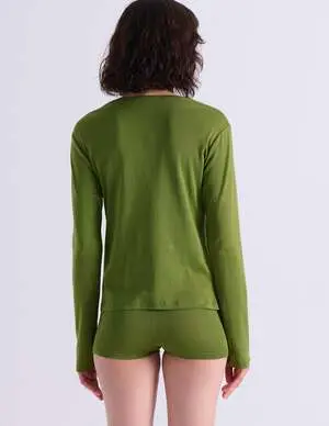 Araks Sabine Long Sleeve Top In Moss