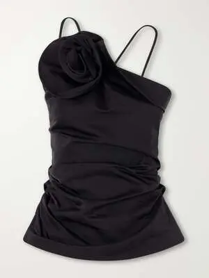 Magda Butrym Floral-appliquéd Cotton And Silk-blend Cami