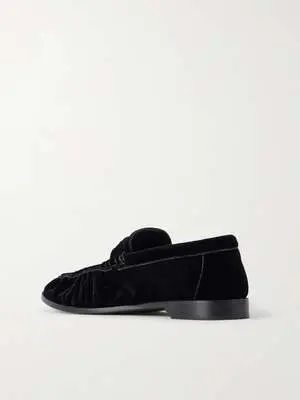 Saint Laurent Le Loafer 05 Cassandre-embellished Suede Loafers