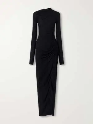 Rick Owens Svita Ruched Jersey Maxi Dress - Black