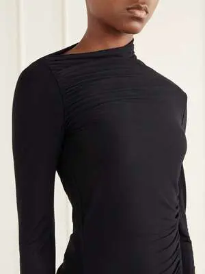 Rick Owens Svita Ruched Jersey Maxi Dress