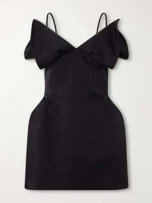 Magda Butrym Cotton And Silk-blend Mini Dress - Black