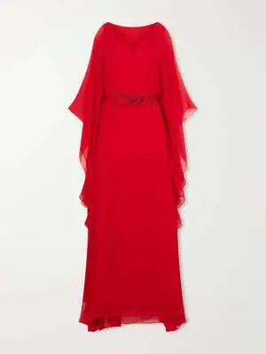ANDRES OTALORA Gesto Continuo Silk-chiffon Maxi Dress