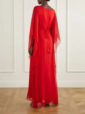 ANDRES OTALORA Gesto Continuo Silk-chiffon Maxi Dress