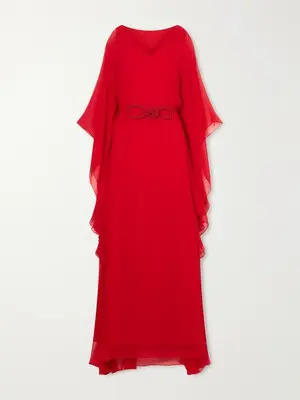 ANDRES OTALORA Silk-chiffon Maxi Dress - Red