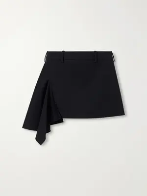 Givenchy Asymmetric Grain De Poudre Wool Mini Skirt