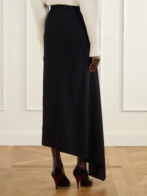 Givenchy Asymmetric Wool Midi Skirt