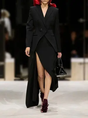 Givenchy Asymmetric Wool Midi Skirt