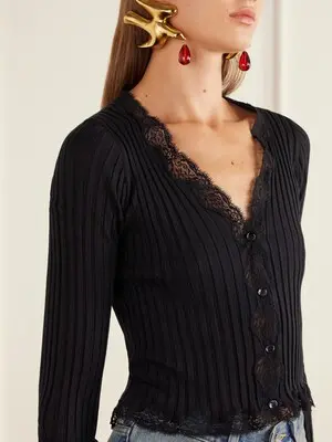 Saint Laurent Ribbed Cardigan