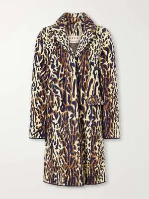 Marni Leopard-jacquard Virgin Wool Coat